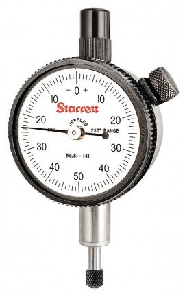 Starrett 81-141J Dial Indicator, 0 to 0.25" range, 0 to 50 to 0