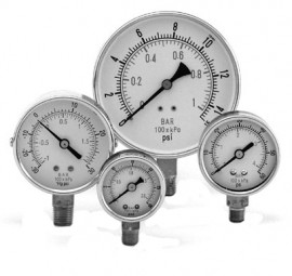 Tel-Tru 50 Metal Case Utility Pressure Gauge, 0 to 60 psi, 2½"