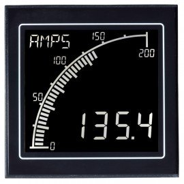 Trumeter APM-AMP-ANO Digital Panel Amp Meter with Outputs, Negative LCD, 0 to 5 A