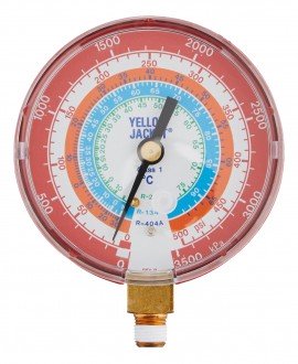 Yellow Jacket 49117 A2L Manifold Gauge, red , 3-1/8" (80 mm), R-32/454B ...